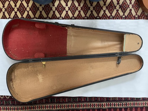 Vintage collectible antique coffin style wooden case for full size ...