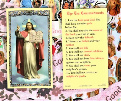 The Ten Commandments - Laminated Holy Card 800-0675 | eBay