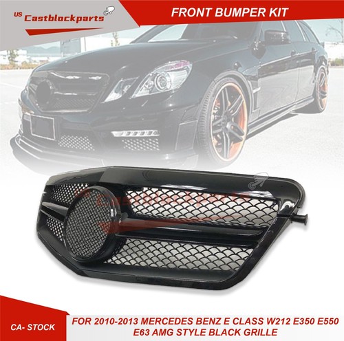 For 2010-2013 Mercedes Benz W212 E Class E350 E550 E63 Front Center Grille Black | eBay