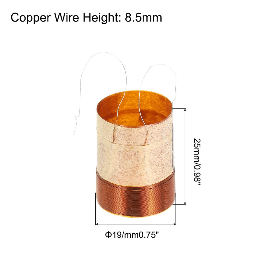 Woofer Voice Coil 0.75x0.33" 2 Layers Round Copper Wire Speaker Coil 2 ...