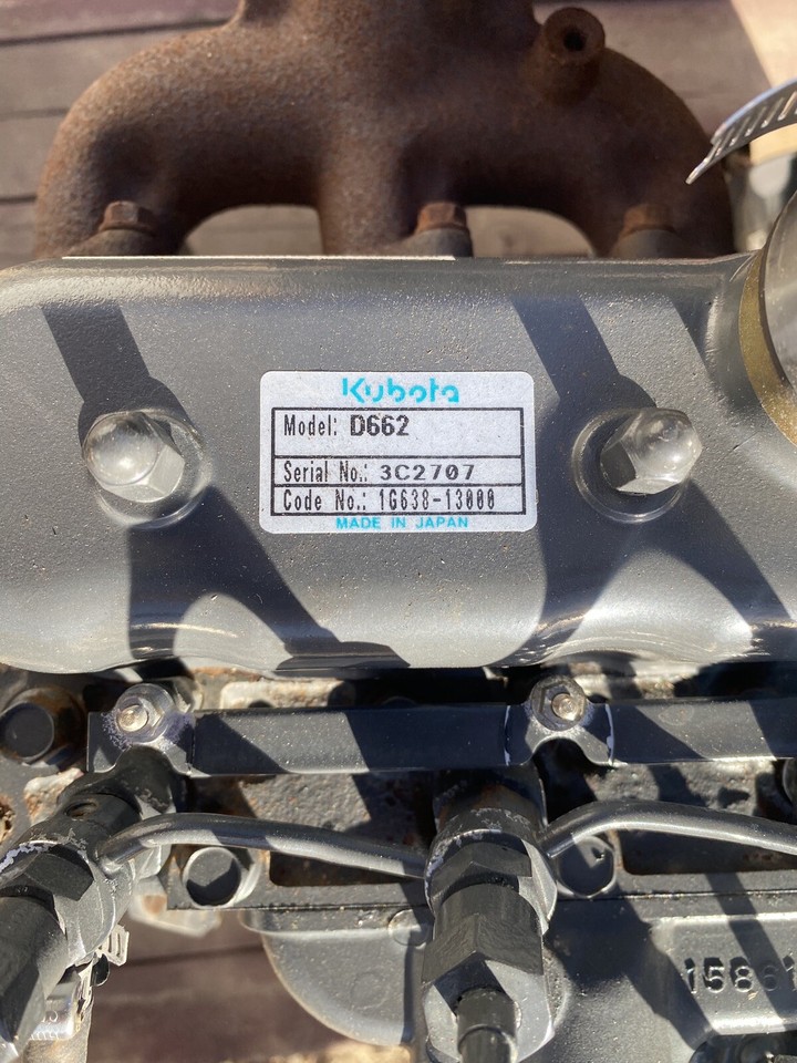 Kubota D662-E Engine Diesel 3 Cylinder Only 843 hours Perfect condition ...
