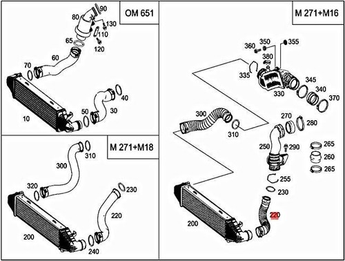 Genuine MERCEDES C204 C207 S204 S212 W204 W212 Charge air hose ...