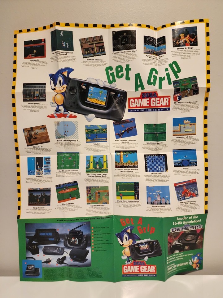 Sega Game Gear Genesis CD Insert Poster - Welcome to the Next Level ...