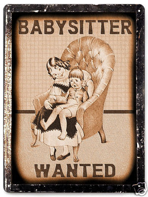 Babysitter metal sign funny great gift antique vintage style wall decor ...