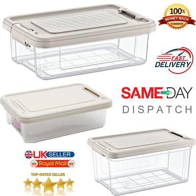 Plastic Food Storage Pantry Box Handle Lock Clip Container Meal Carrier ...