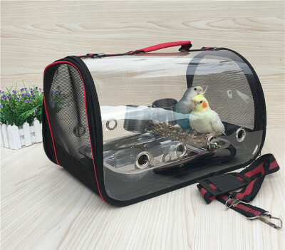 Portable Pet Parrot Bird Carry Backpack Breathable Cage Travel Bag ...