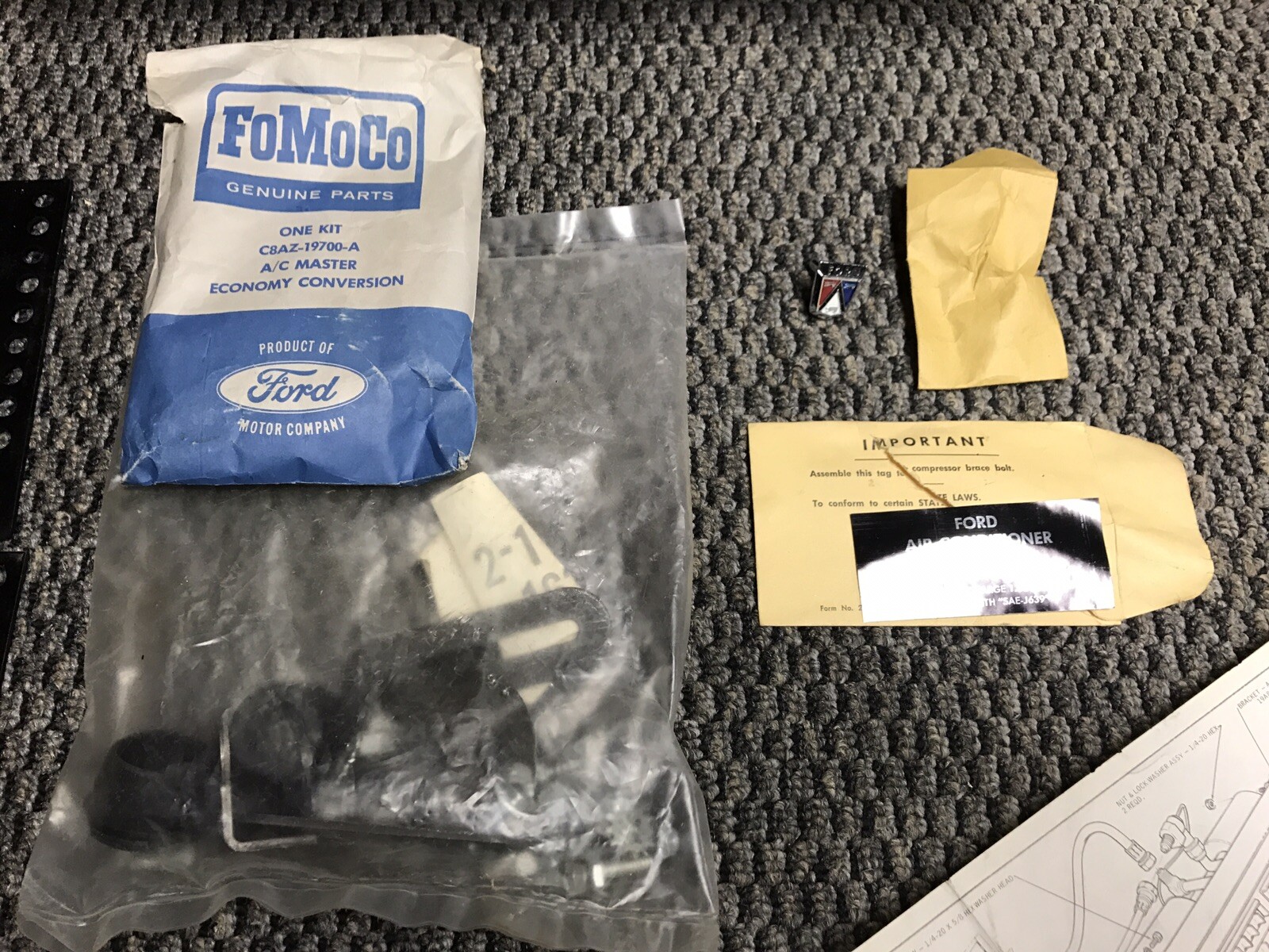 NOS FORD / MERCURY A/C KIT C7AZ-19B968-B1 FALCON GALAXIE TORINO ...