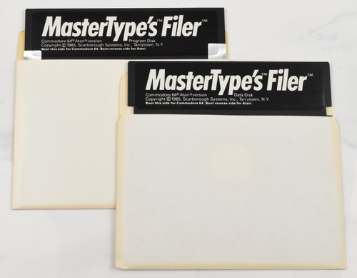 MasterType's Filer Dual-Sided Floppy Disk 1985 Commodore 64 Atari ...