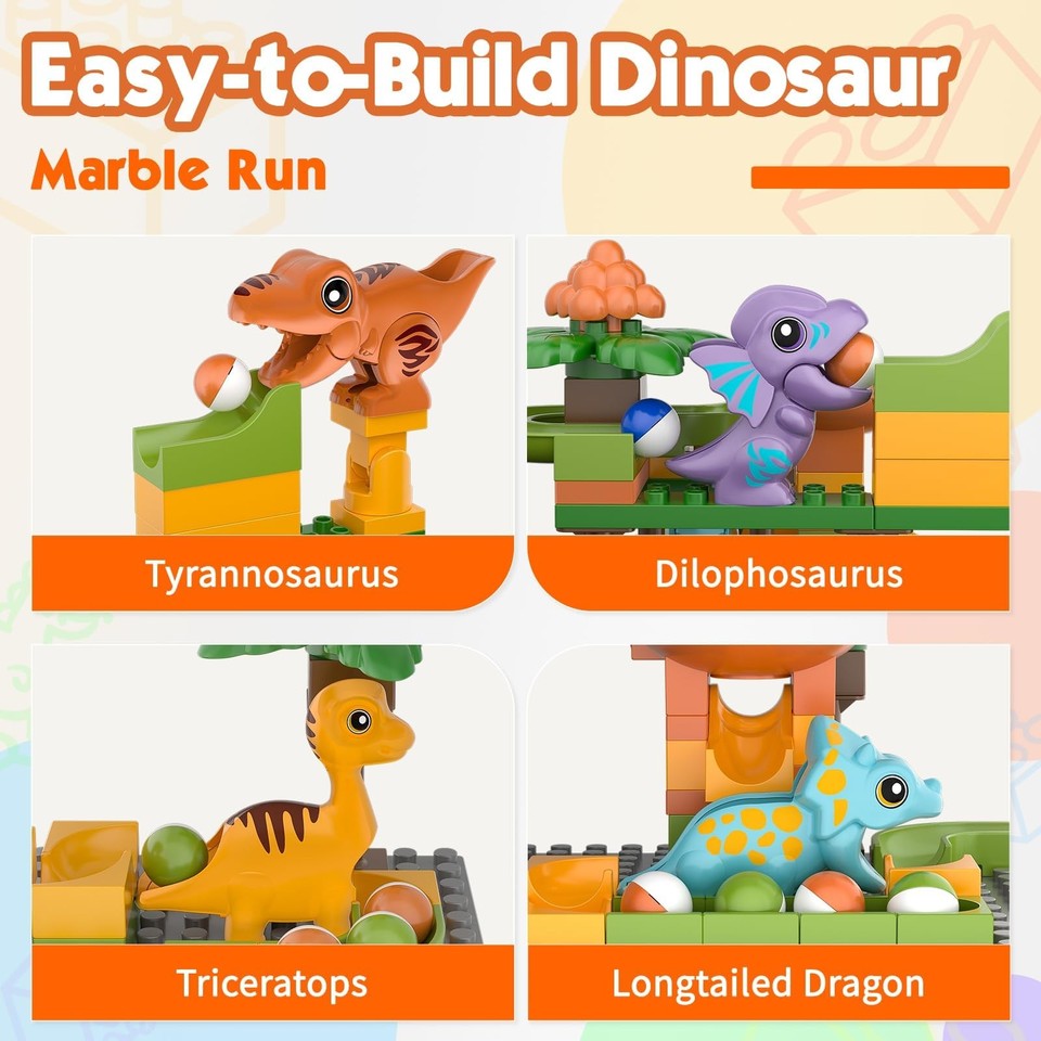 Marble Runs for Kids 4-8Marble Run for Kids Ages 3-5 with Dinosaur ...
