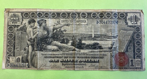Nice 1896 US $1 One Dollar Educational Note Silver Certificate- YOU ...