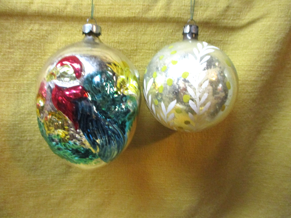 5 Blown Glass Christmas Tree Ornaments-Parrot, Clip-on Bird & Eskimo ...