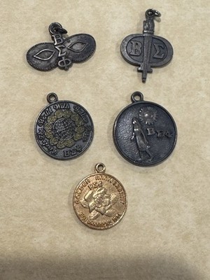 Lot Of 5 Vintage Beta Sigma Phi Sorority Charm Charms For Bracelet ...