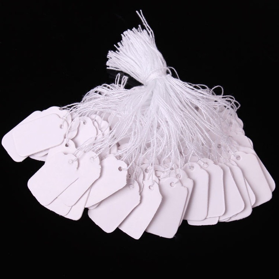 500 Pcs Price Tags White Paper Display Tags Hanging Marking Tags with ...