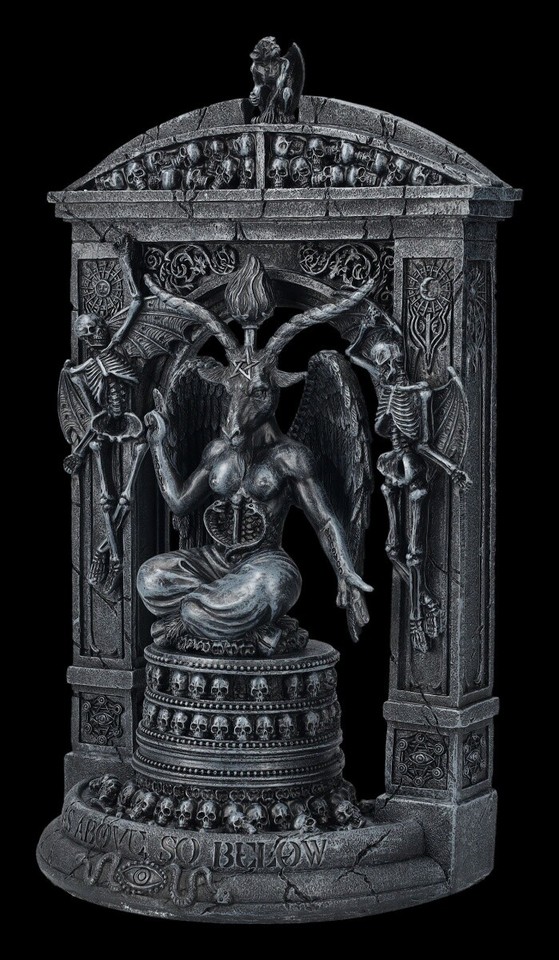 Baphomet Figura Con Tempio Fantasy Gothic Statua Decorativa Nero 28cm ...