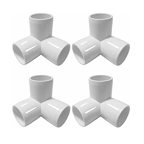 4x 3way Tee 1 Inch PVC Fittings Corner Cross Elbow 90 Degree for Pipe ...