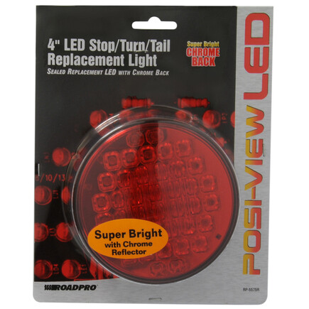 Roadpro RP-5575R Brake / Tail / Turn Signal Light Round, 4" Diameter ...