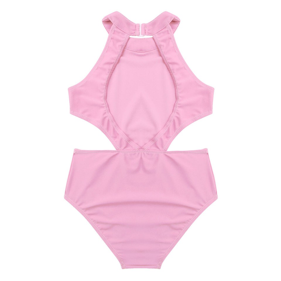 Girls Ballet Dance Leotards Gymnastic Unitards Halter Cutout Back ...