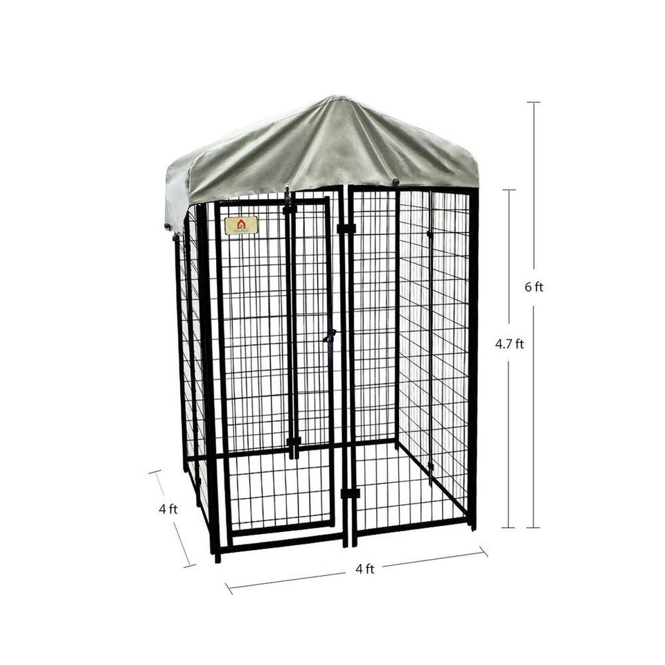 4 ft. x 4 ft. x 6 ft. Welded Wire Dog Fence Kennel Kit | eBay