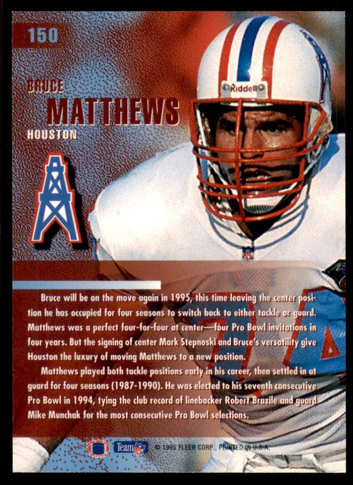 1995 Fleer #150 Bruce Matthews Houston Oilers | eBay