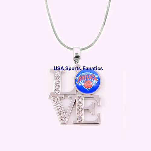 New York Knicks 925 Sterling Silver Team Logo Love Necklace With ...
