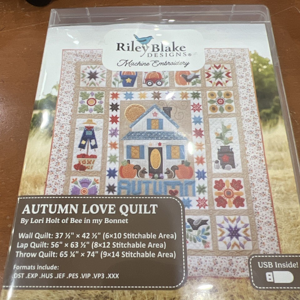 Riley Blake Autumn Love Quilt Embroidery Design By Lori Holt | eBay