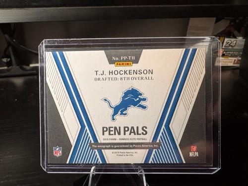 2019 Panini Donruss Elite Pen Pals T. J. Hockenson #PP-TH Auto Football ...