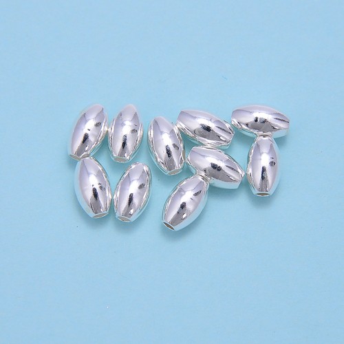 925 Sterling Silver Rice Shape Beads Size 6x10mm 5 Pieces Per Bag | eBay