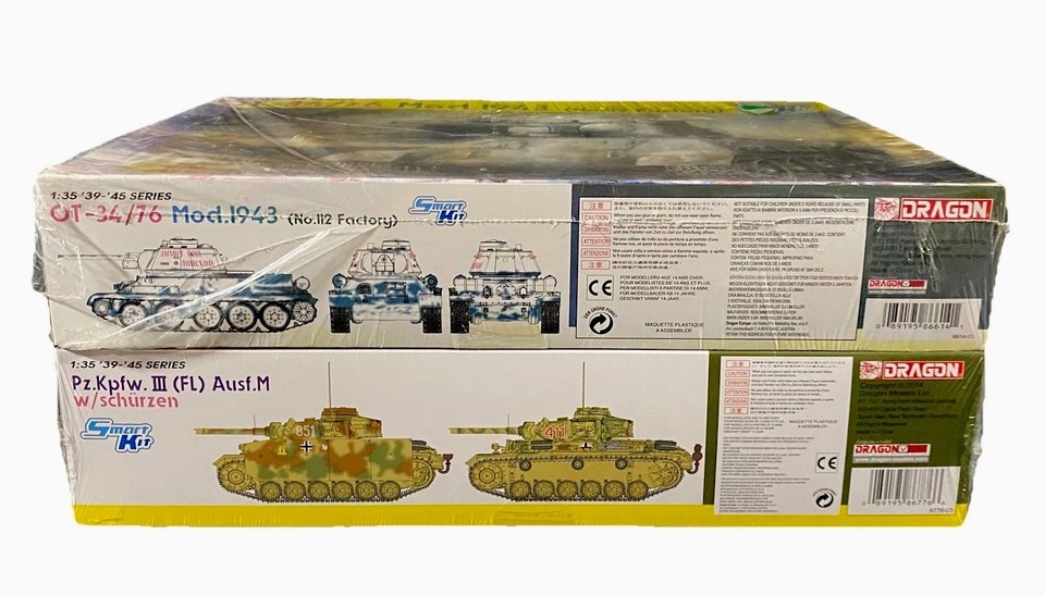 1/35 DRAGON Pz.Kpfw. III (FL) 6776 + T-34/76 Mod. 1943 WW2 Model Kits ...