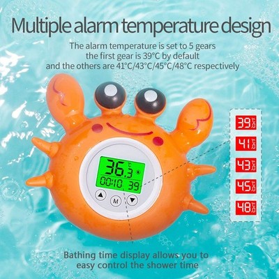 3-Color Backlit Baby Bath & Room Thermometer, Auto-Off, 5-Level Alarm ...