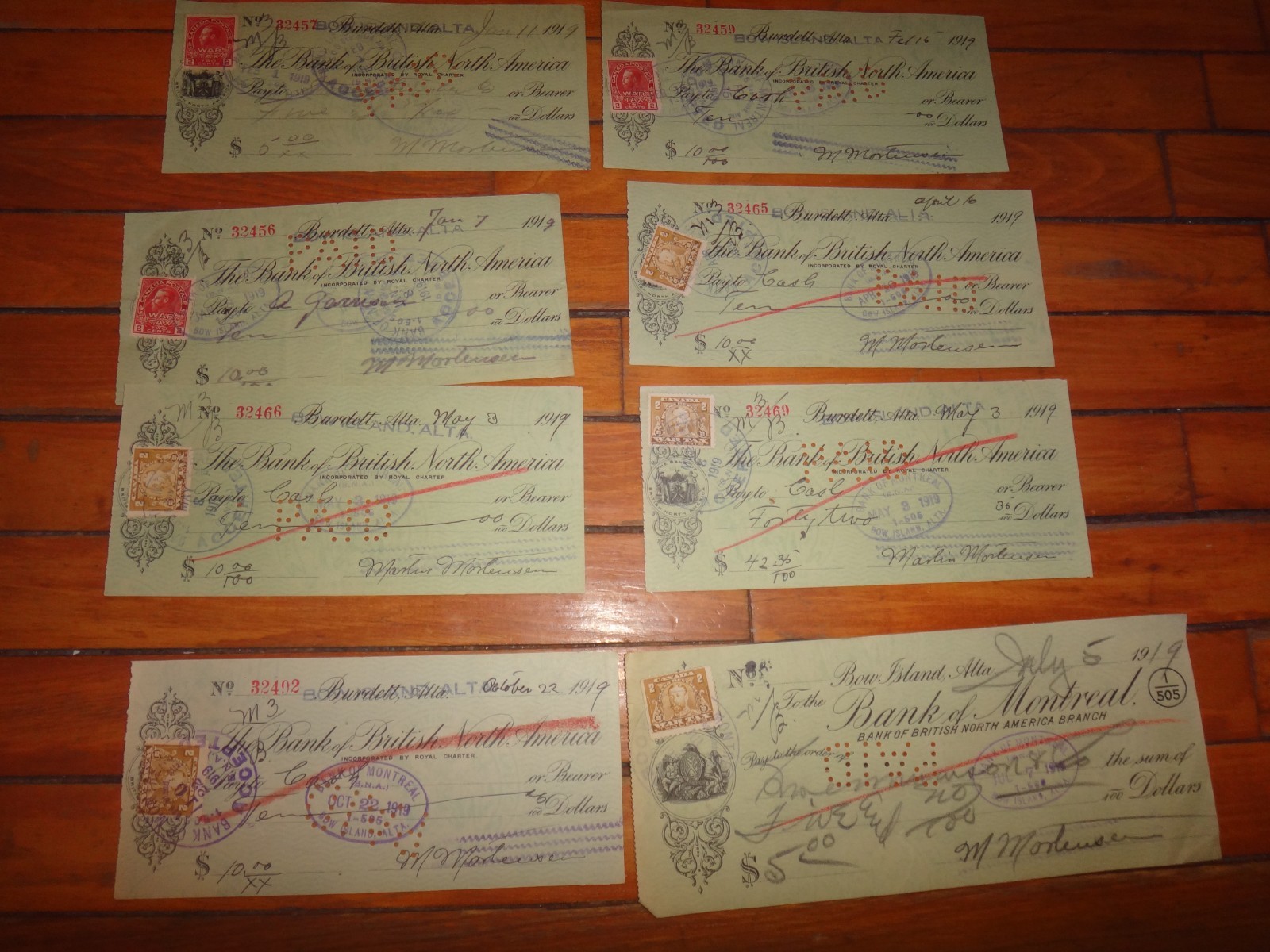canada collection of old checks with war tax stamps | eBay