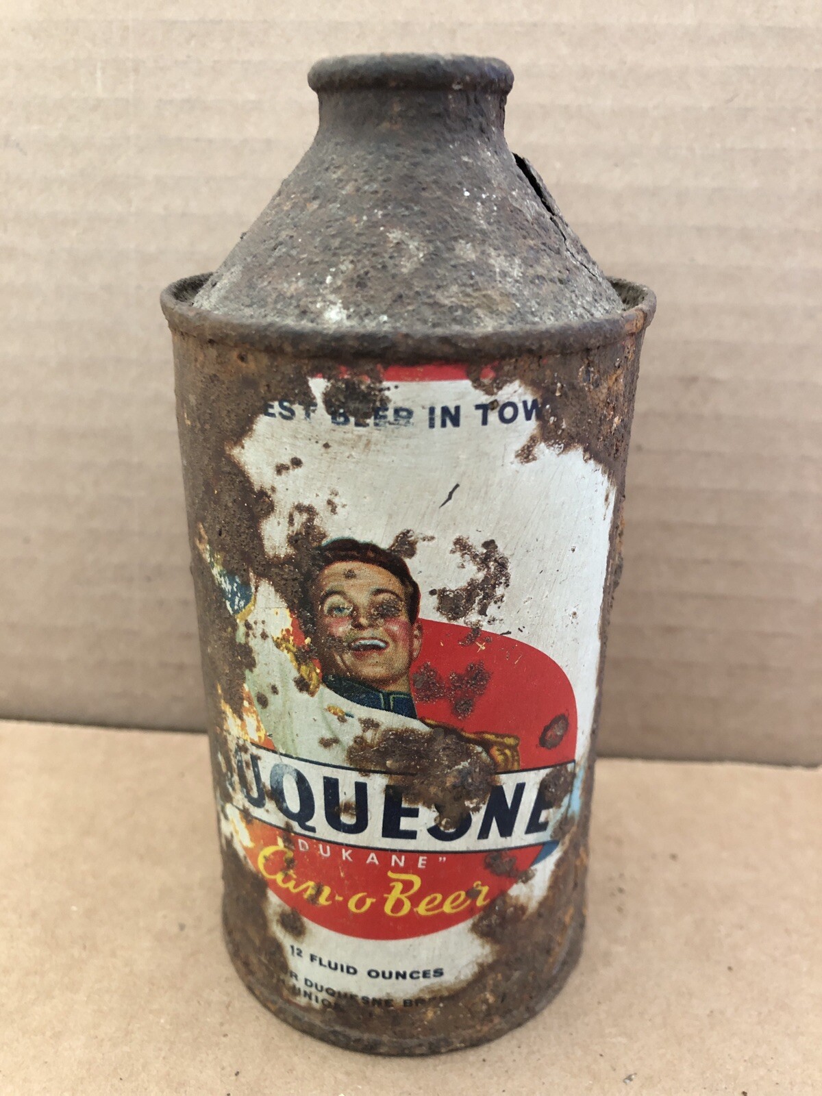 Vintage DUQUESNE Dukane Can-o-Beer Cone Top Beer Can (AS-IS) | eBay