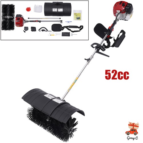 52cc Gas Power Handheld Sweeper Broom Driveway Turf Artificial Grass ...