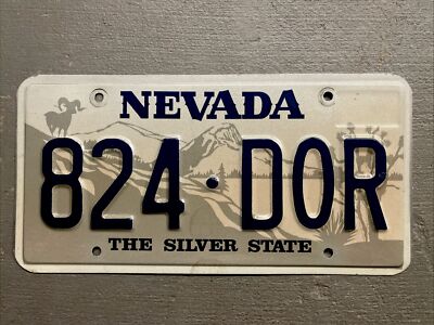 VINTAGE NEVADA LICENSE PLATE EMBOSSED DESERT SCENE/ RAM 824-DOR NICE!!😎 ...