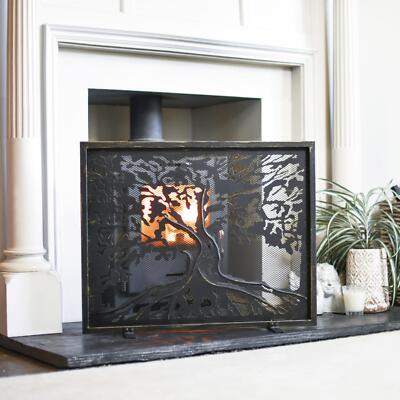 Black & Gold Tree of Life Fire Guard - 61cm x 76cm | eBay UK