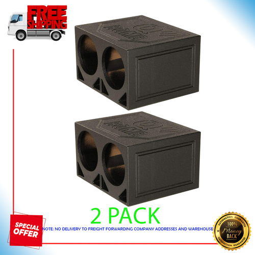 Q Power Dual 10 Inch Triangle Ported Subwoofer Box w/Bedliner Spray (2 ...