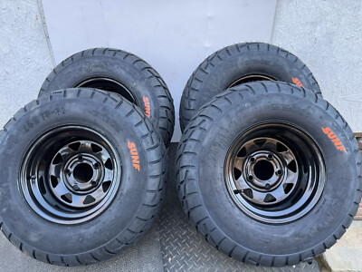 25x10-12 25x11-12 Tires Rims Wheels Set fits Kubota RTV models with 5 ...
