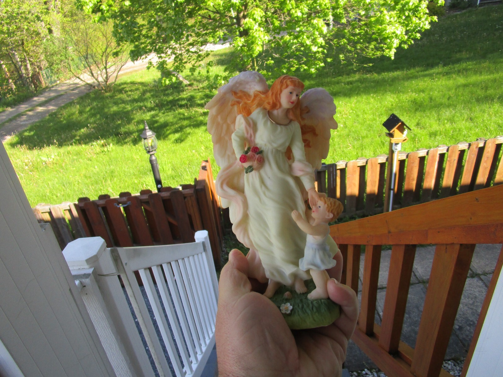 LOVELY~1996 COLLECTION BY SANSCO [ 8" TALL ] ANGEL FIGURINE~~2 POUNDS ...