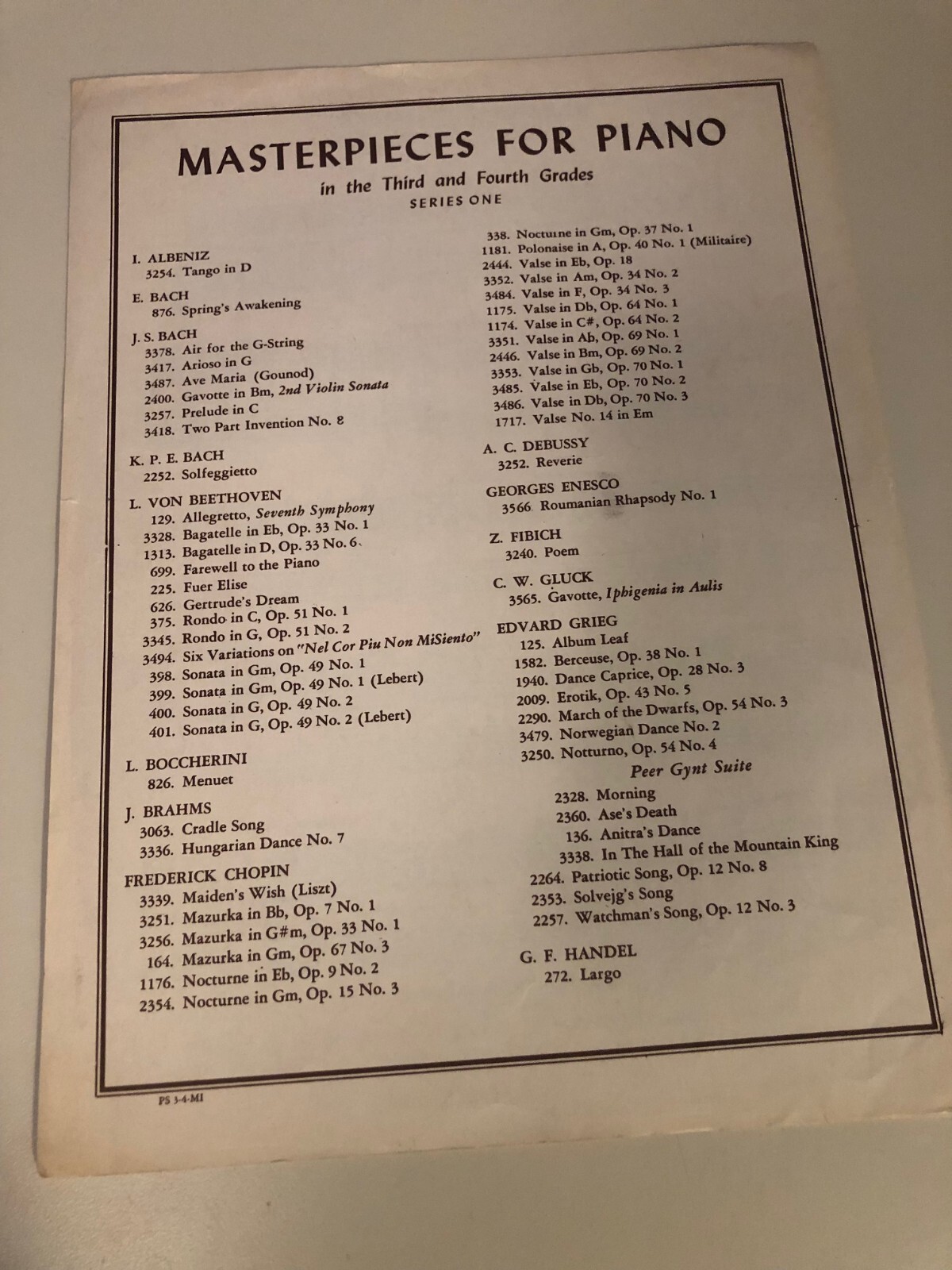 Old Masters Selected Compositions from the works of Great Composers ...