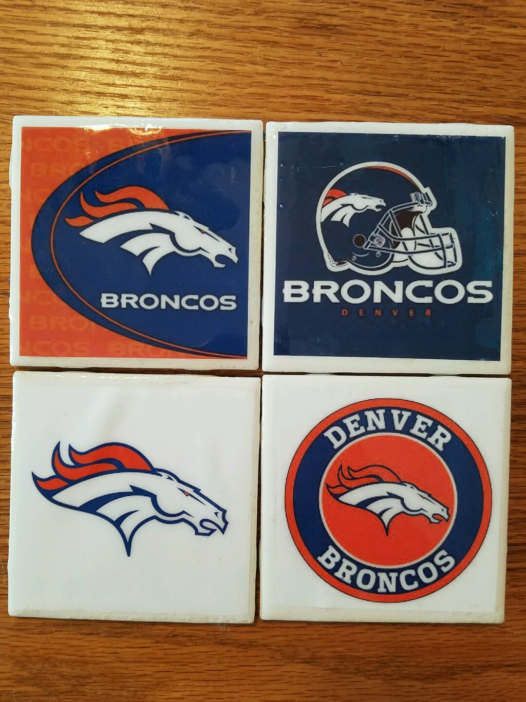 Denver Broncos Logos 4x4 Ceramic Coasters Handmade set of 4 | eBay