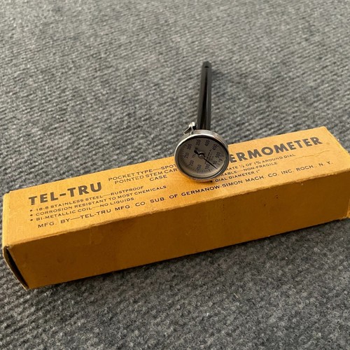 Pocket Thermometer Vintage Tel-Tru Model PT-50 Range 50-500F Spot Check ...