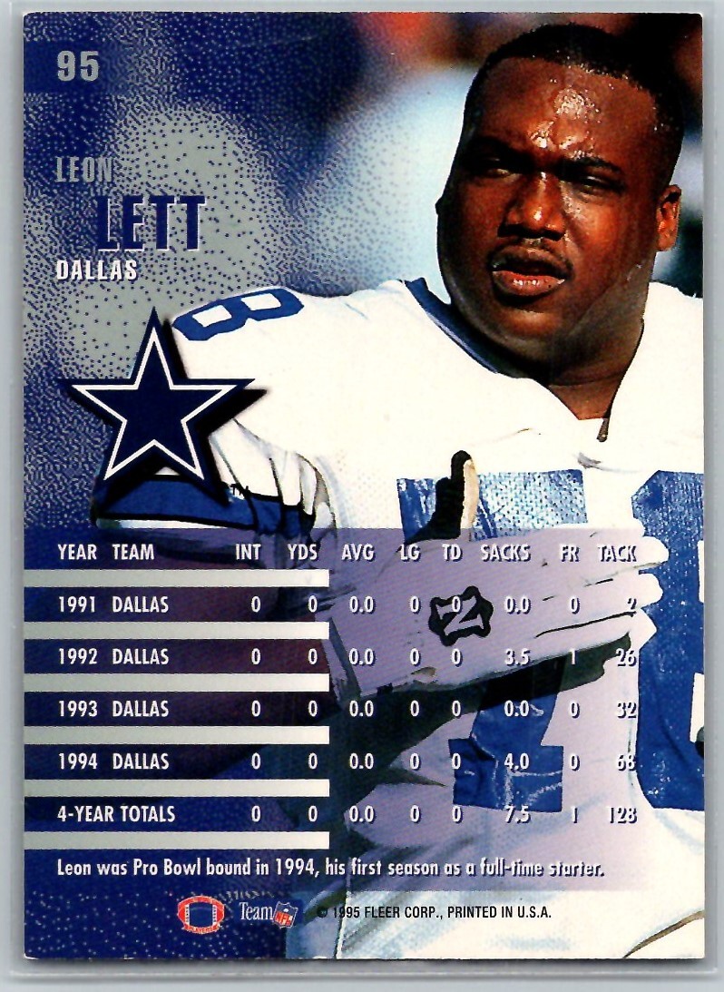 1995 FLEER LEON LETT DALLAS COWBOYS #95 | eBay
