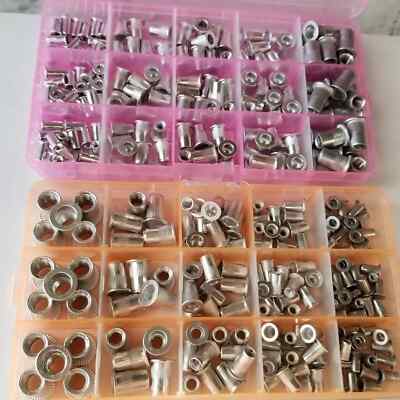 Aluminum Rivet Nut Kit Rivnut Nutsert Assort (150pcs Metric+150pcs SAE ...