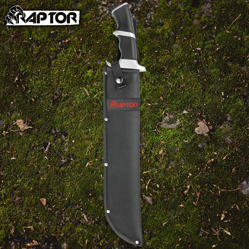 Raptor Machete with Sheath | Stainless Steel | Pakkawood Handle | 20.5 ...