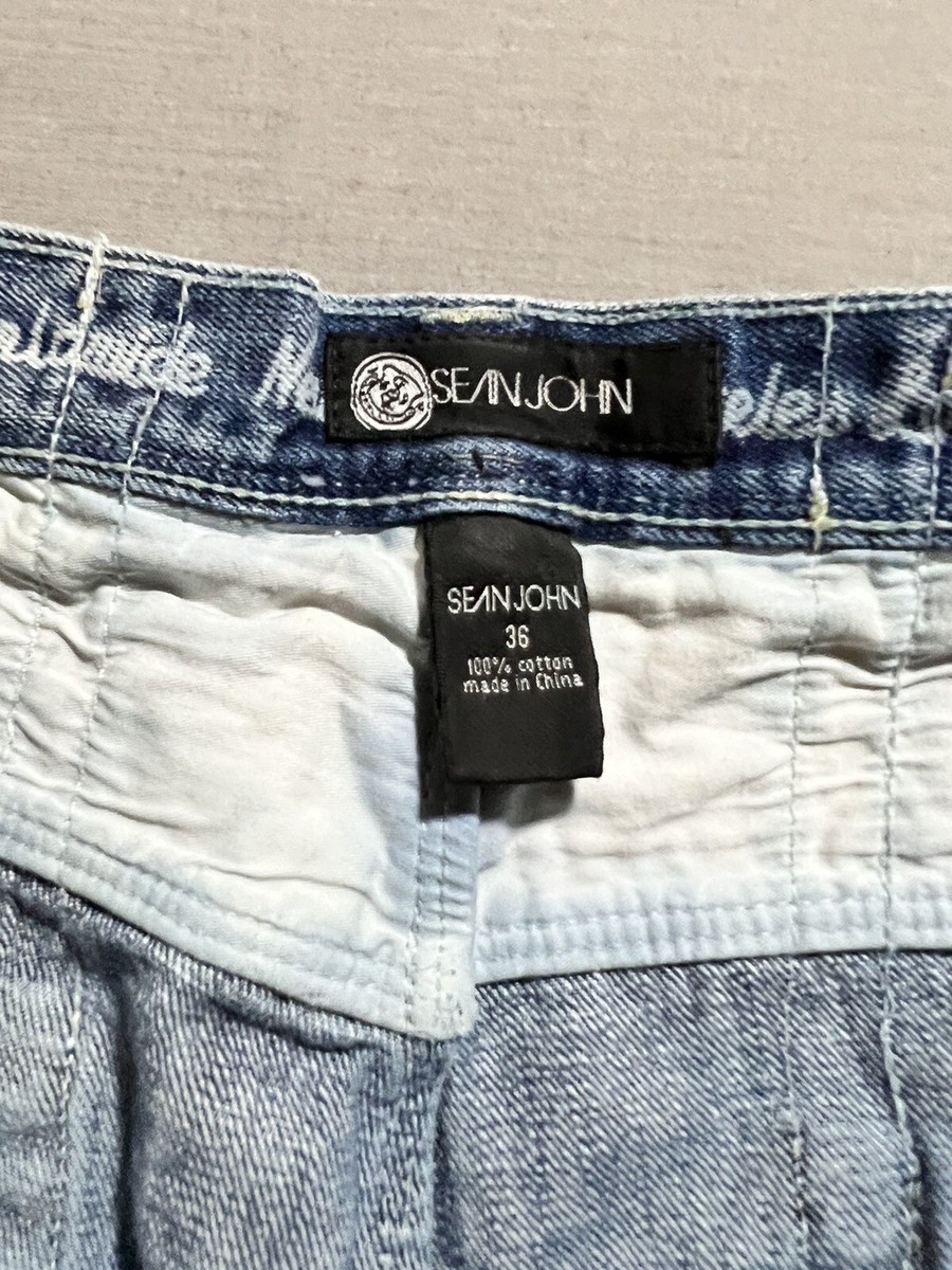 Sean John Jeans 36 Baggy Y2K Patchwork Straight Leg Pocketed Sean John Jeans 36 Baggy Y2K Patchwork Straight Leg Pocketed
