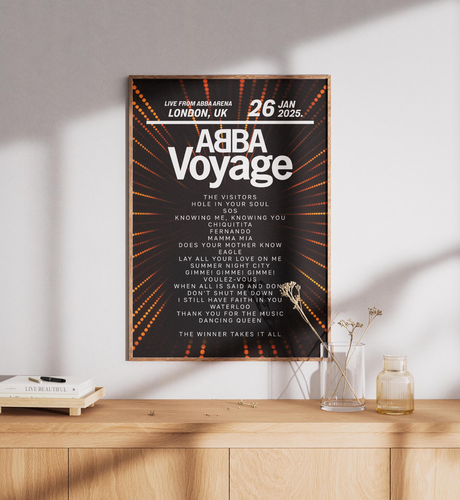 ABBA Voyage Setlist Poster Print - Personalised Merchandise - London ...