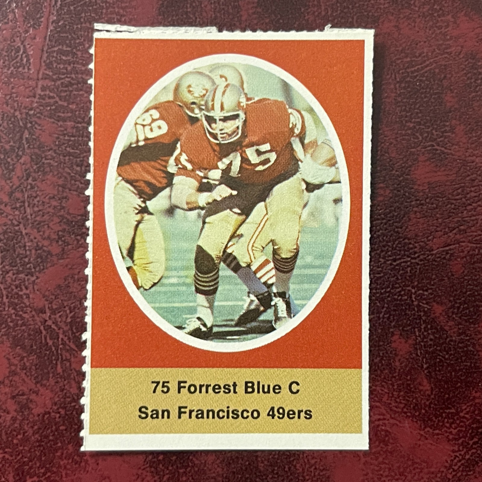 1972 Sunoco NFL Action Set FORREST BLUE ROOKIE Stamp SAN FRANCISCO ...