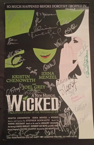 Wicked | Original Broadway Cast Signed Window Card Poster | Extremely ...