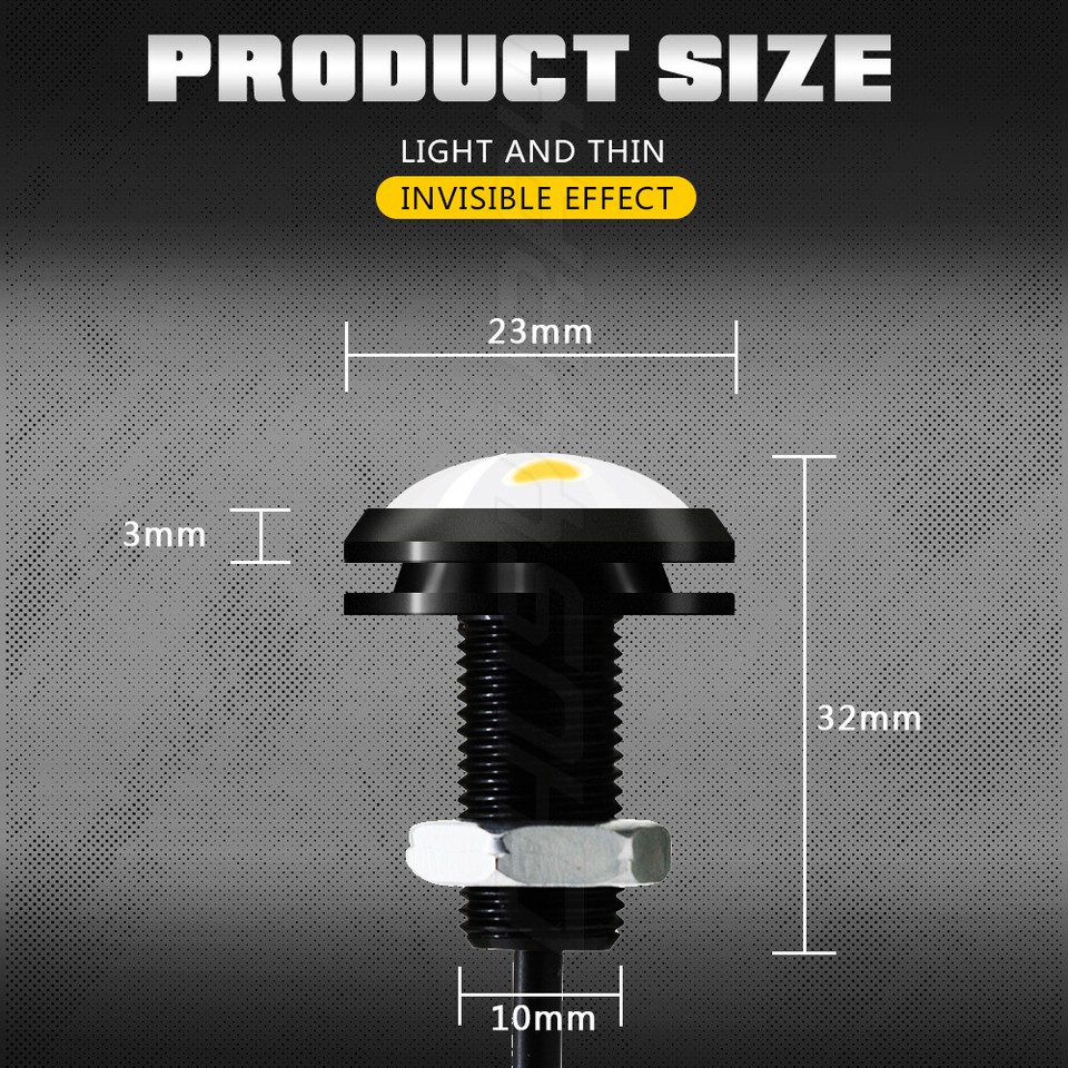 Amber LED Surface Flush Mount Spot Light Kit For Car Truck SUV 4x4 Side ...