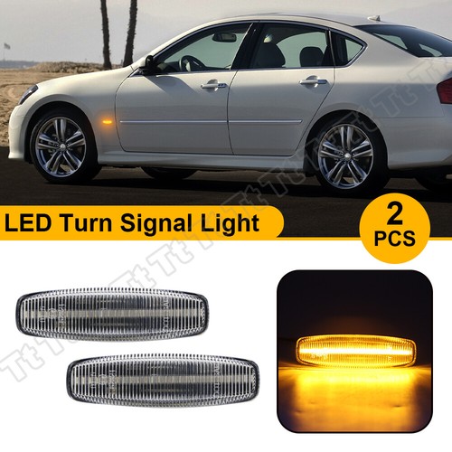 2x For 2007-2010 INFINITI M35 M45 FX35 G35 G37 LED Side Marker Turn ...