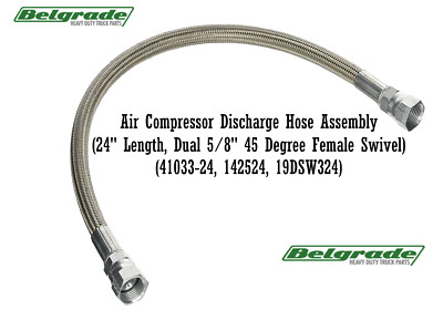 Air Compressor Discharge Hose, Female Ends, 24" (41033-24, 142524 ...
